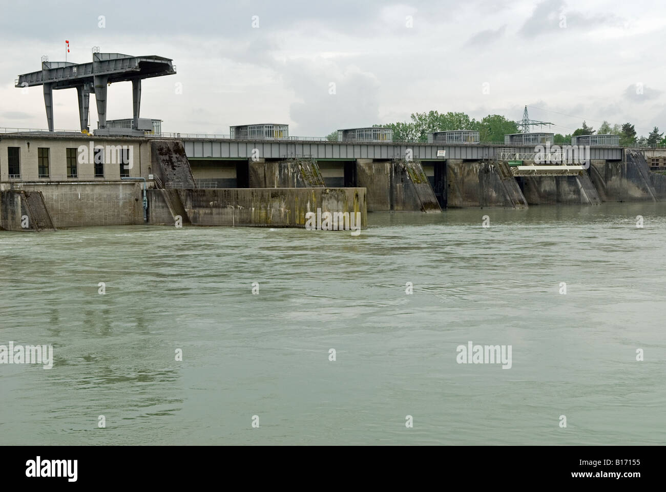 Simbach Hydroelectric power station on the river Inn, Bavaria, Germany ...