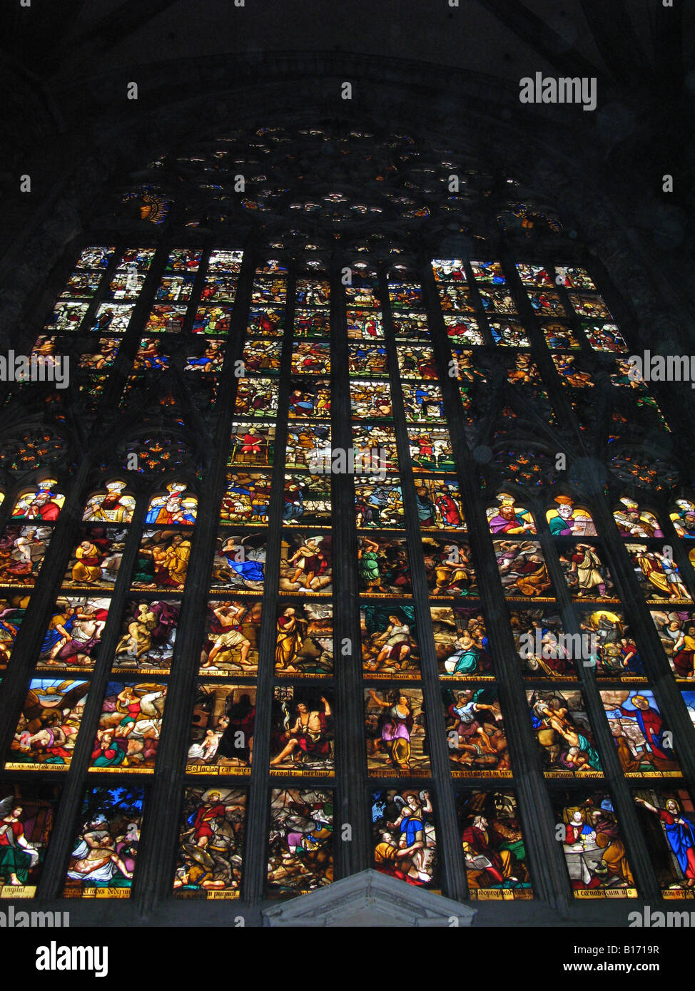 Stained glass window, Cathedral Duomo Milan, Italy, EU Stock Photo - Alamy