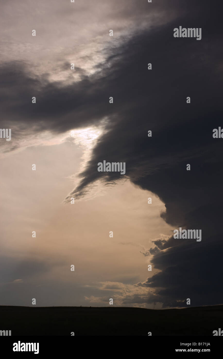 Evening cumulonimbus clouds with developing thunderstorm and rain Stock ...