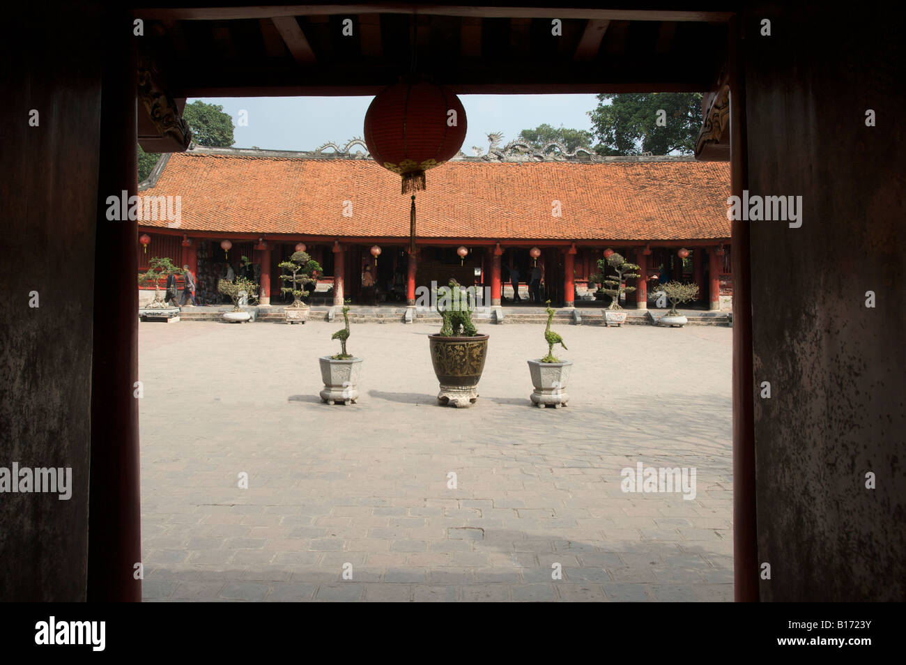 Courtyard Temple of Literature or Van Mieu Hanoi Vietnam Stock Photo ...