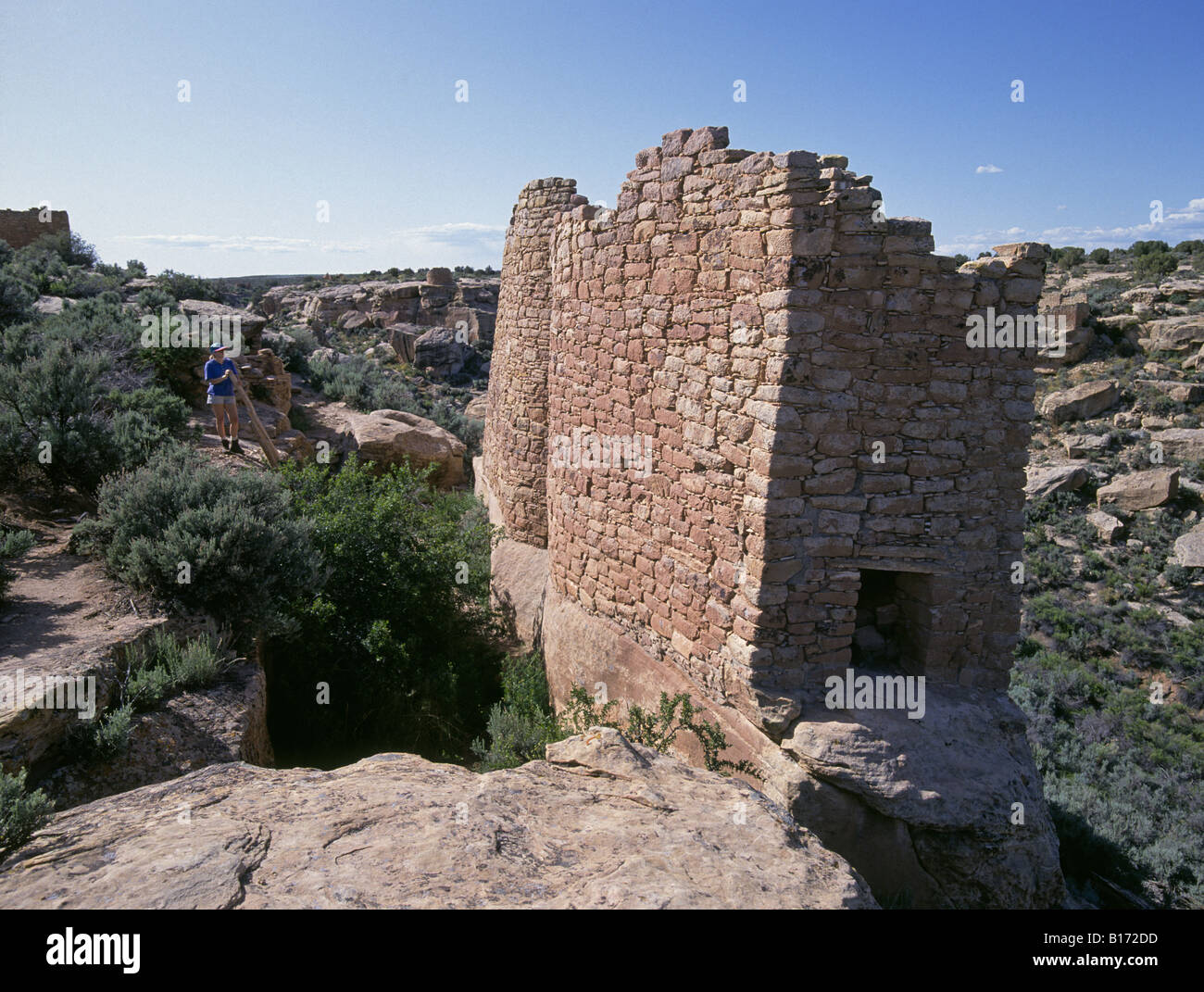 A view of the stone ruins of Hovenweep an ancient Anasazi Indian ...