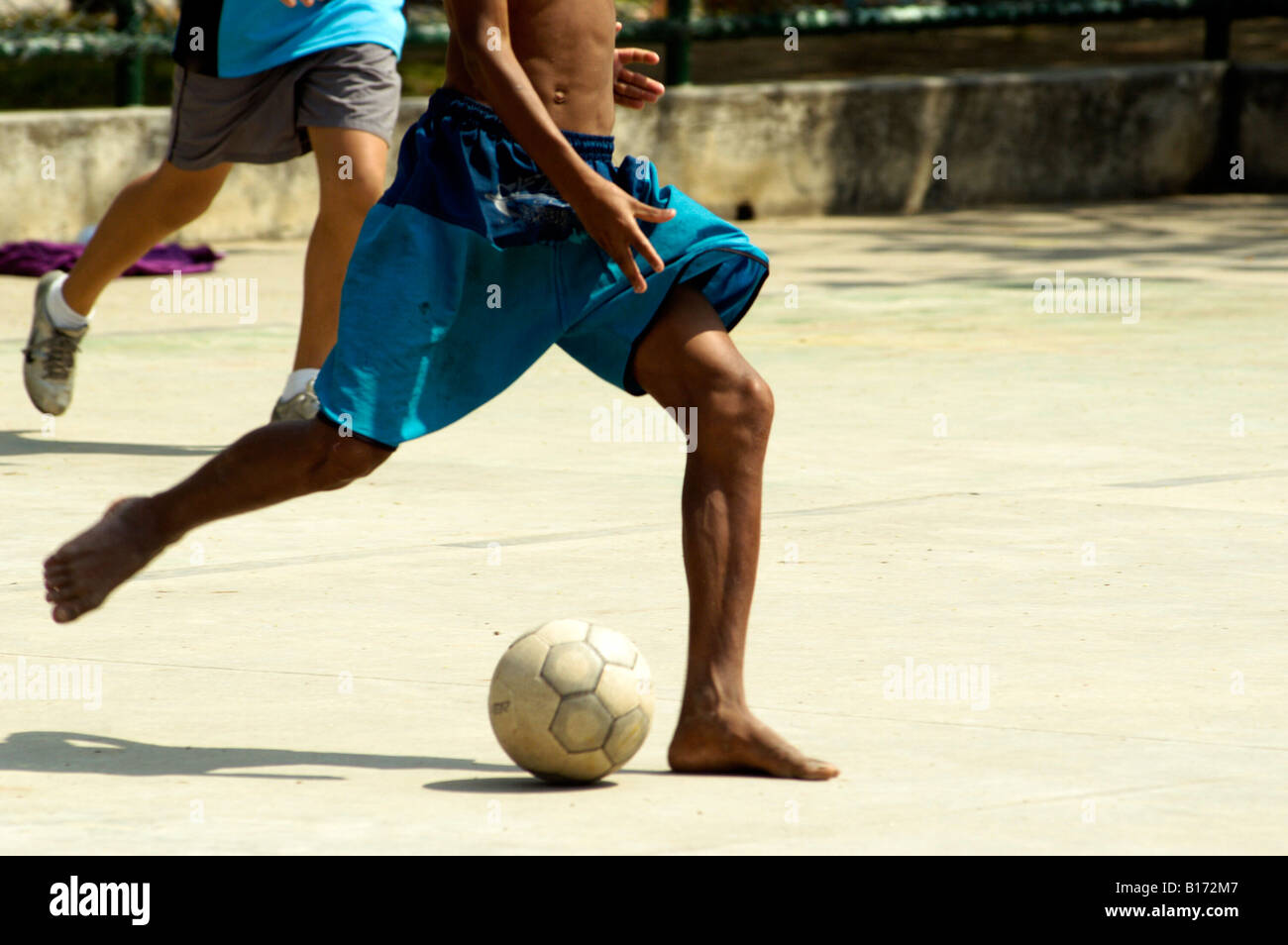 kids playing soccer futsal at Flamengo s park in the City of Rio de ...