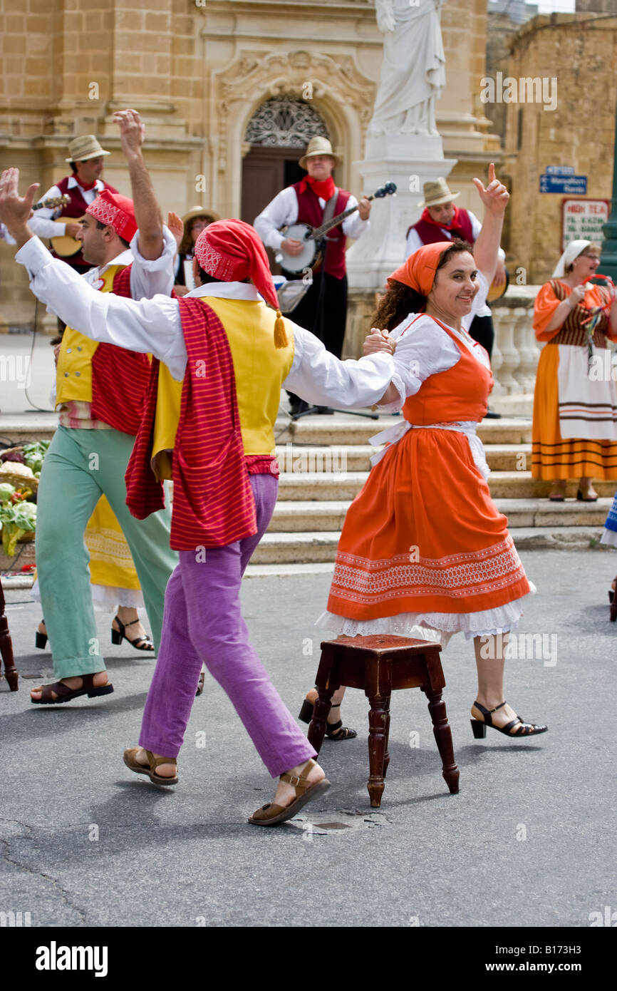 Folk Group Victoria Gozo Malta Stock Photo - Alamy