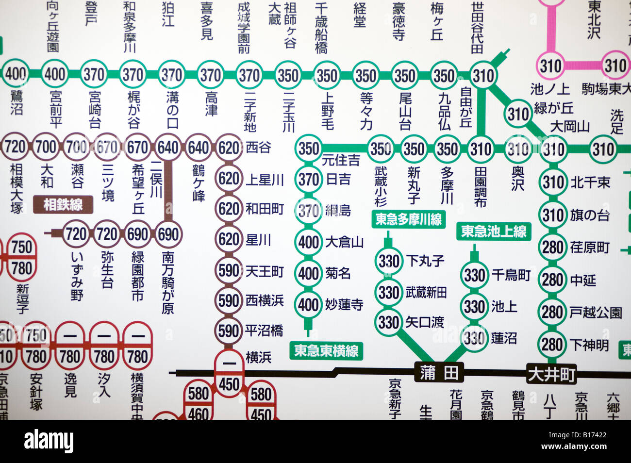 Japan subway route map hi-res stock photography and images - Alamy