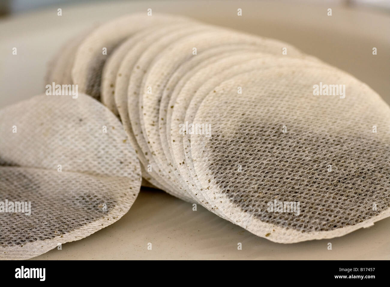 Round tea bags Stock Photo - Alamy