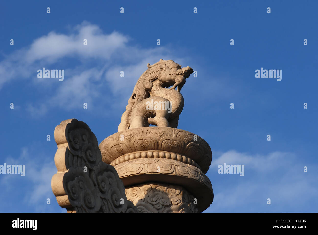 dragon on top of a totem column in front of Tian'anmen,Beijing,China ...