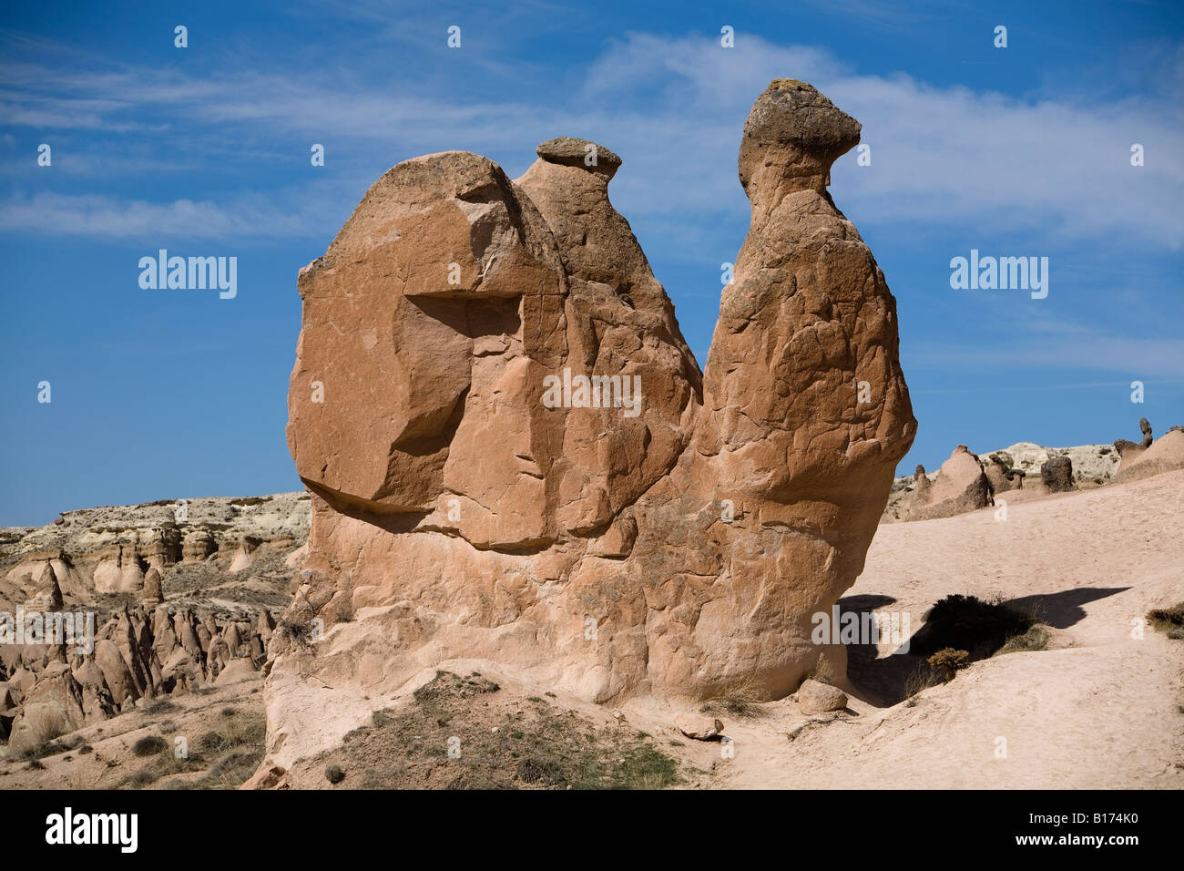 Strange and amazing stone formations in Cappadocia Turkey Stock Photo ...