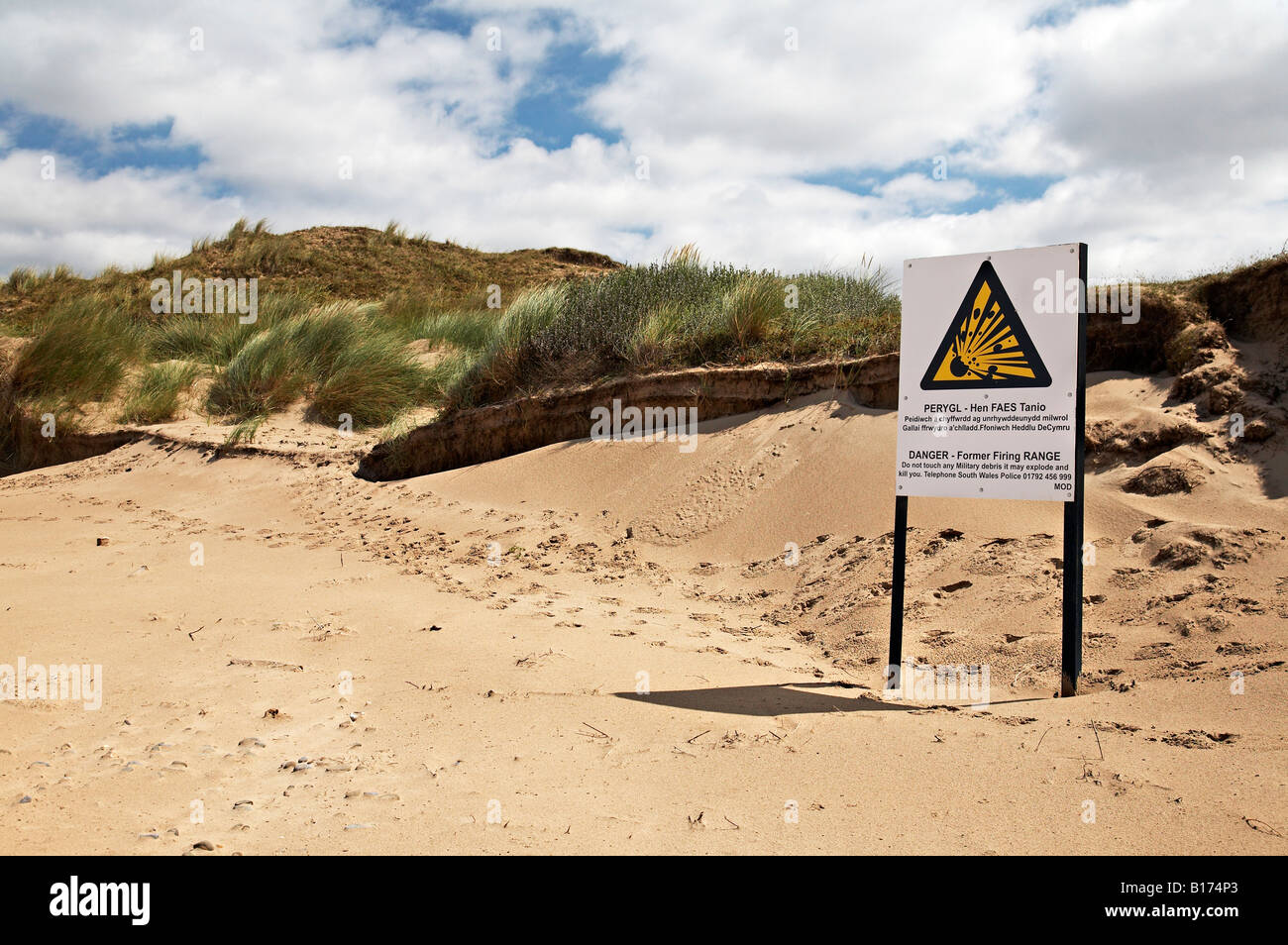 Warning Sign Whiteford Sands Gower Stock Photo - Alamy