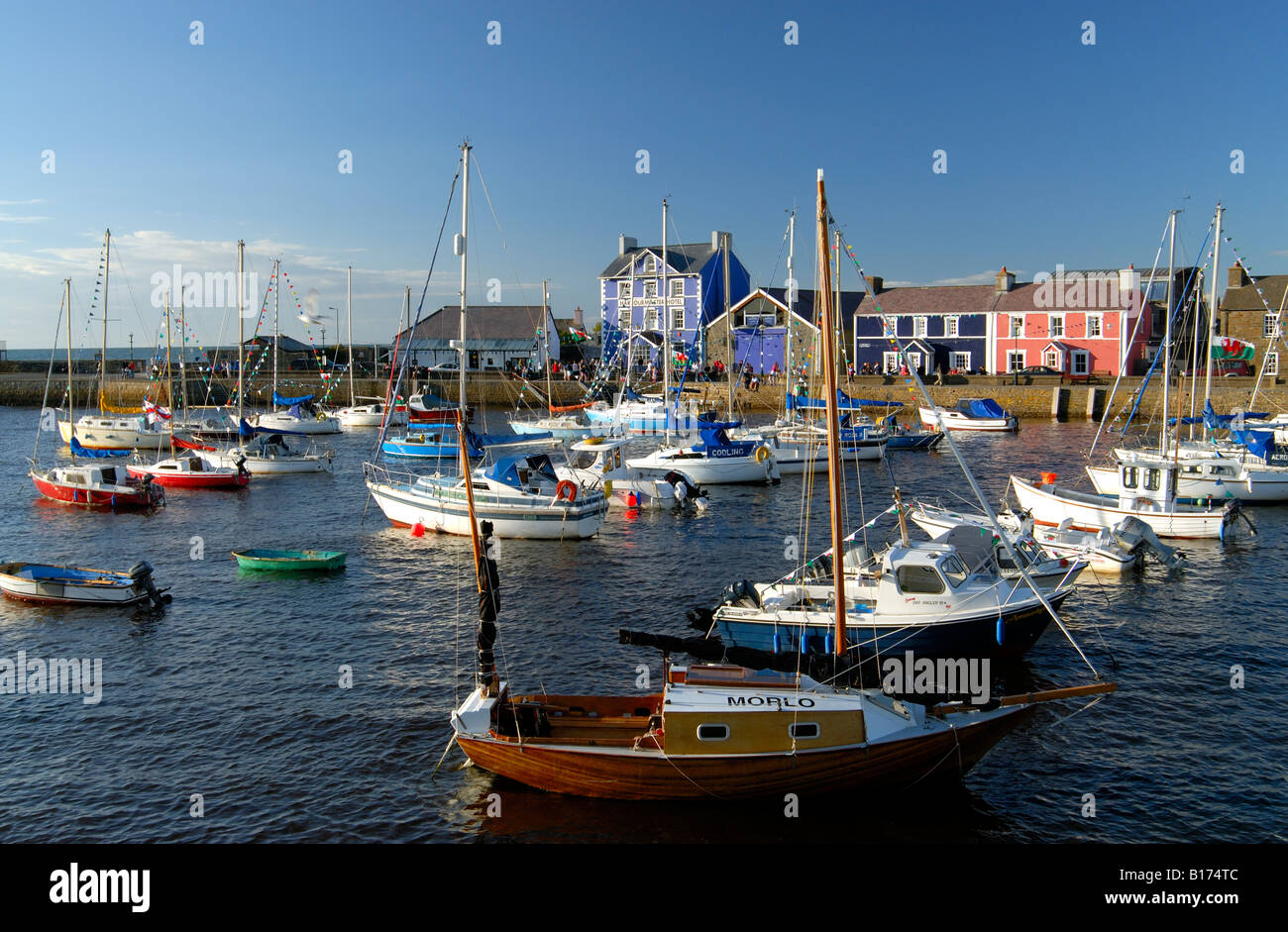 Aberaeron harbour west wales united kingdom hi-res stock photography ...