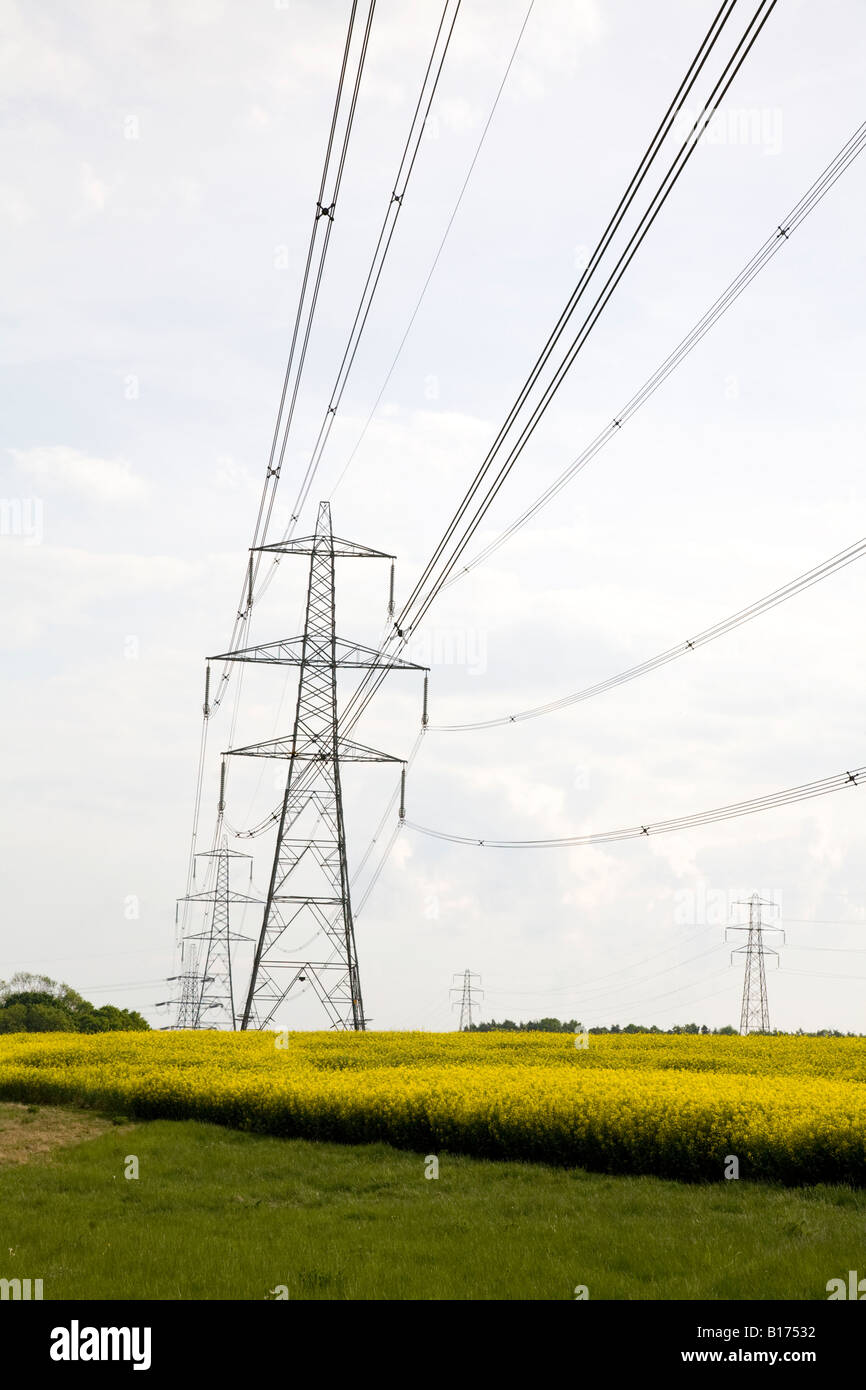 Power pylons across the countryside Stock Photo - Alamy