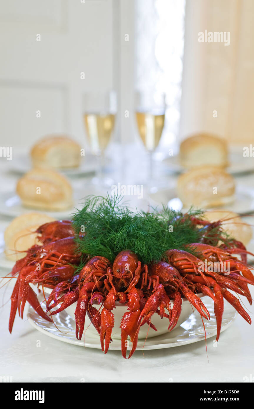 Crayfish dinner Scandinavia Food Stock Photo - Alamy