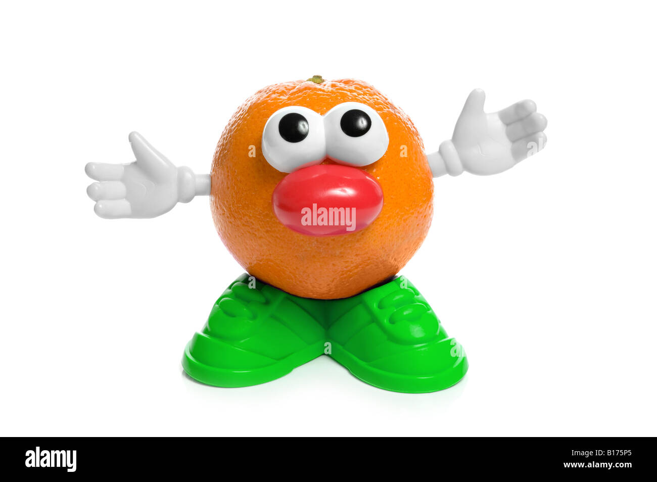 An orange with body parts Stock Photo - Alamy