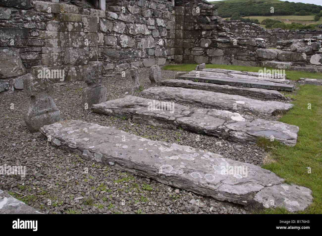 Graves Cictercian Abbey Strata Florida Stock Photo - Alamy