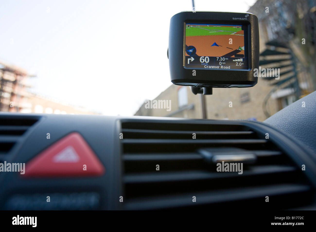 Tomtom GPS satellite navigation device in use in a car Stock Photo - Alamy