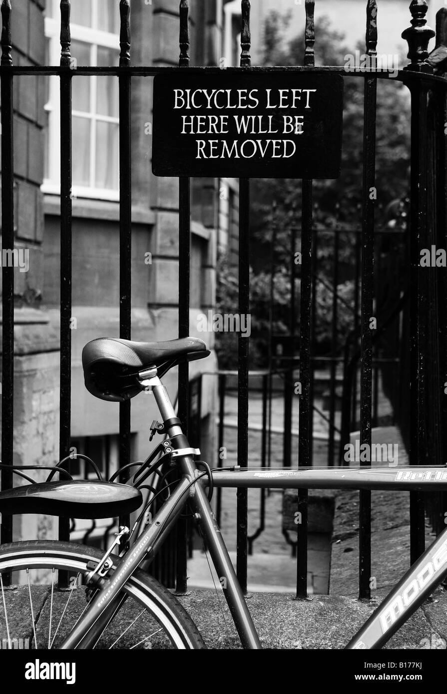 Cyclist risks losing his bike by leaving it illegally chained up on ...