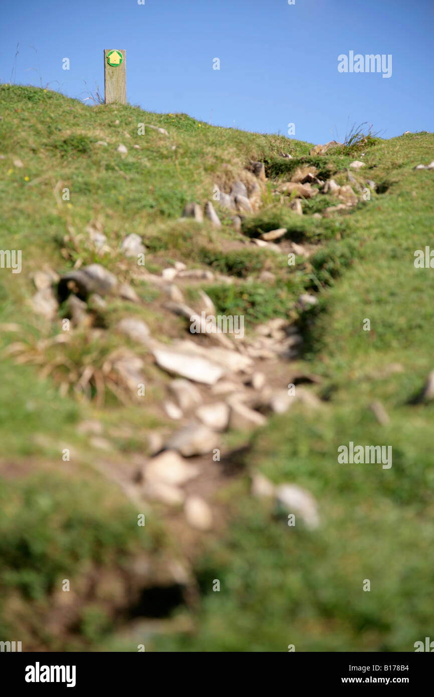Public footpath marker near Conistone, Yorkshire Dales, England Stock ...