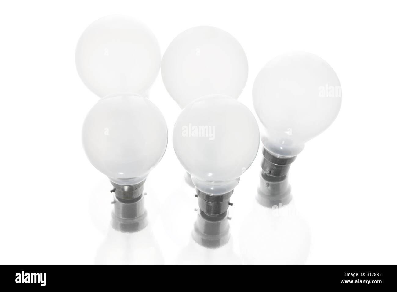 Light Bulbs with Reflections Stock Photo - Alamy