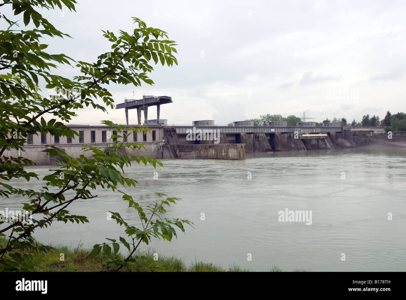 Simbach Hydroelectric power station on the river Inn, Bavaria, Germany ...