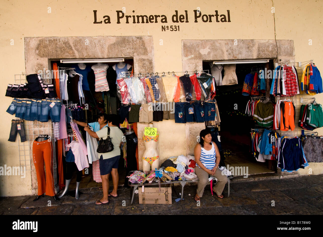 Shops in an arcade in Merida capital of the Yucatan state Mexico The ...