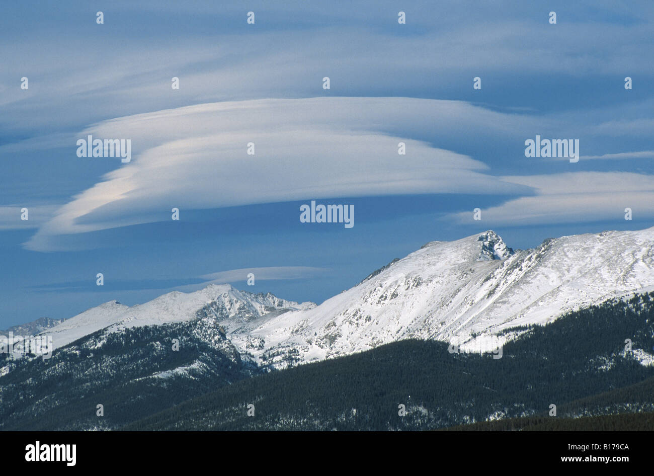 Standing Lenticular Cloud over the continental divide in the Indian ...