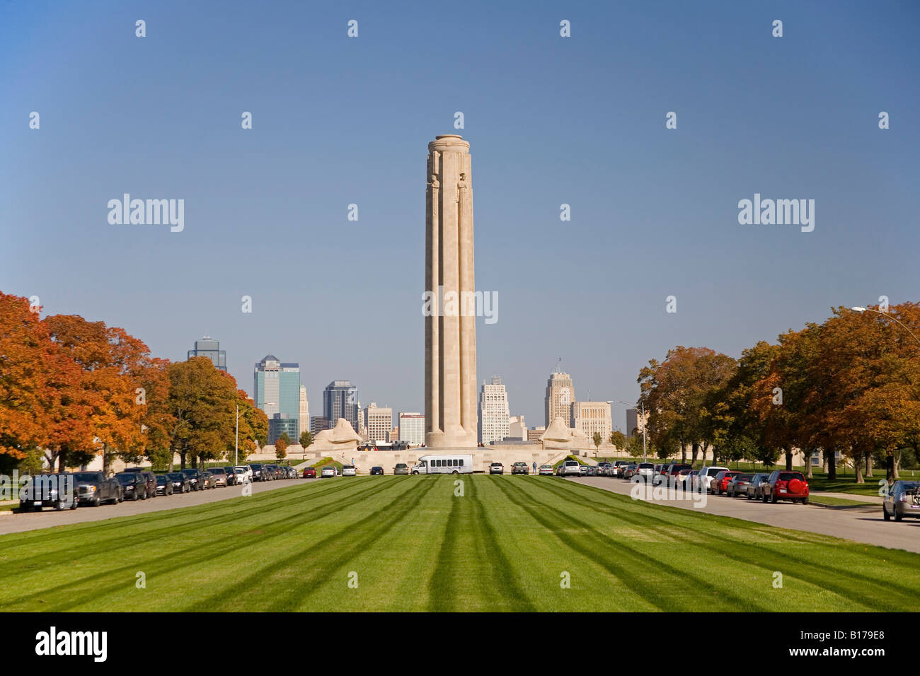 Liberty Memorial in Kansas City, MO with autumn colors Stock Photo - Alamy