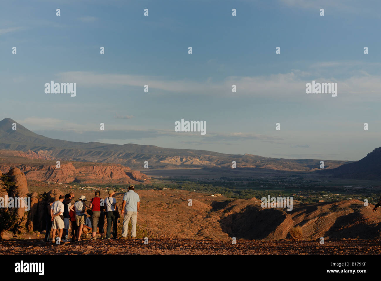 Tourists watching the desert scenery of Moab Utah USA Stock Photo - Alamy