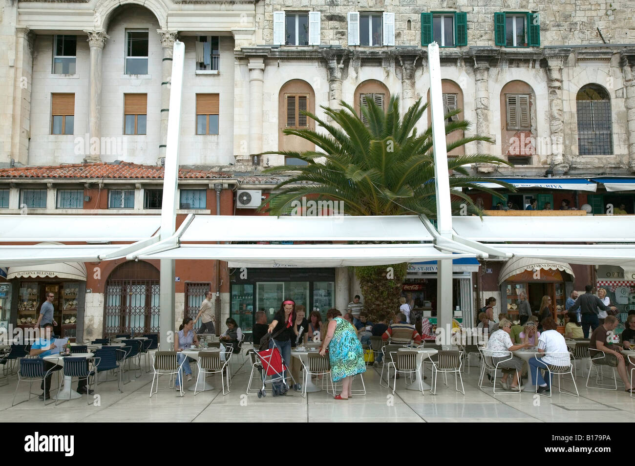 Cafe, Riva waterfront, Split, Croatia Stock Photo - Alamy
