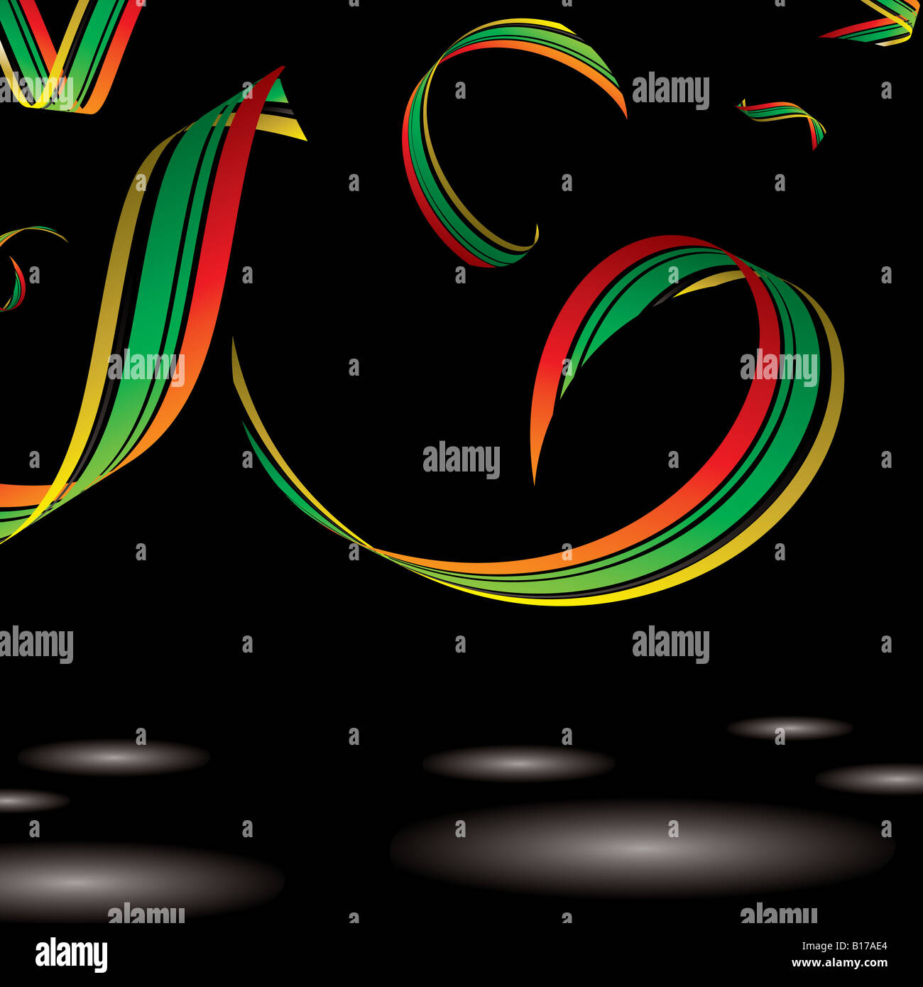 Collection of colourful ribbons floating with a drop shadow Stock Photo ...