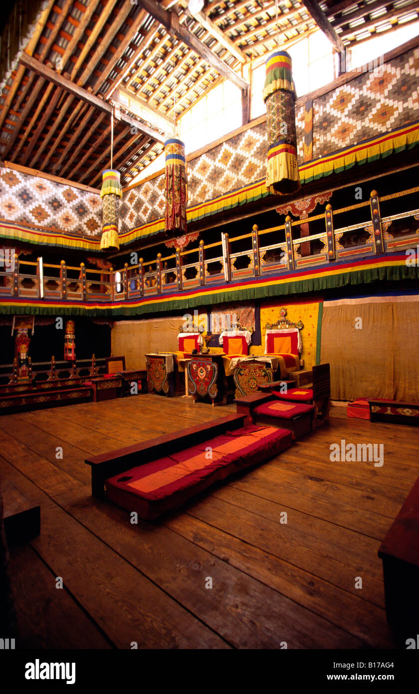 Bhutan Jakar Bumthang Valley Tamzhing Monastery interior Stock Photo ...