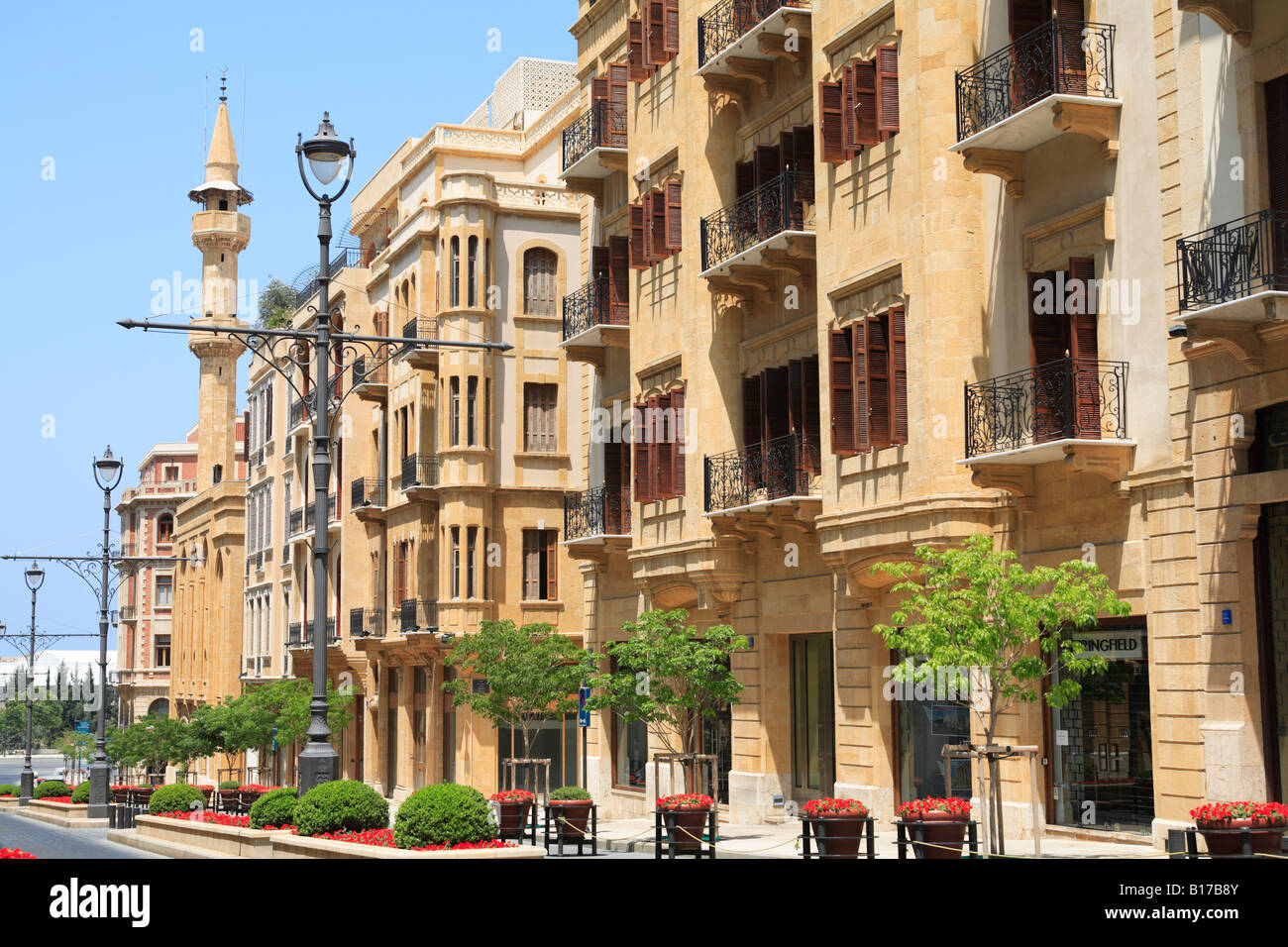 Restored buildings that were damaged during civil war Downtown Beirut ...