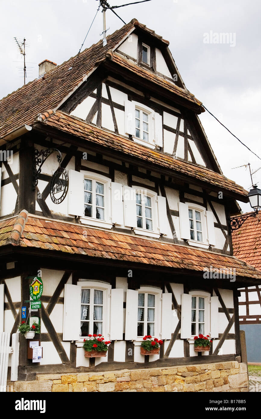 Traditional timbered house in Hunspach Alsace France May 2008 Stock ...