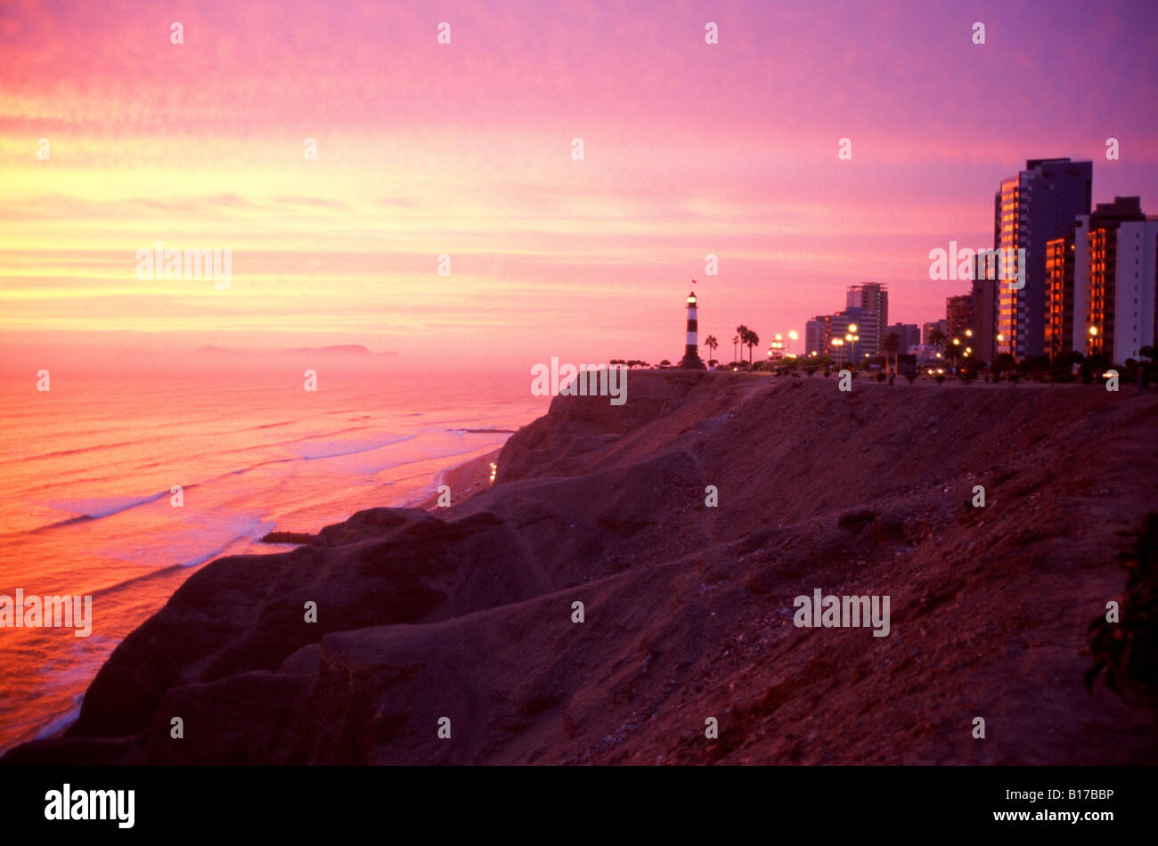 Sunset in Lima Peru Stock Photo - Alamy