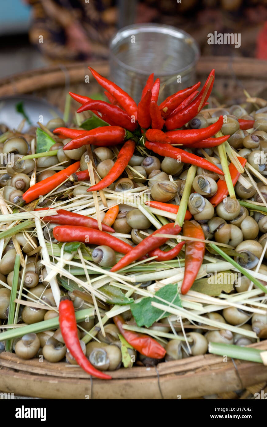 Cambodia Phnom Penh shell fish stall Stock Photo - Alamy