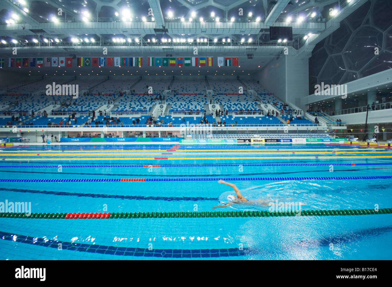 At the 2008 olympic games national aquatics center in beijing hi-res ...