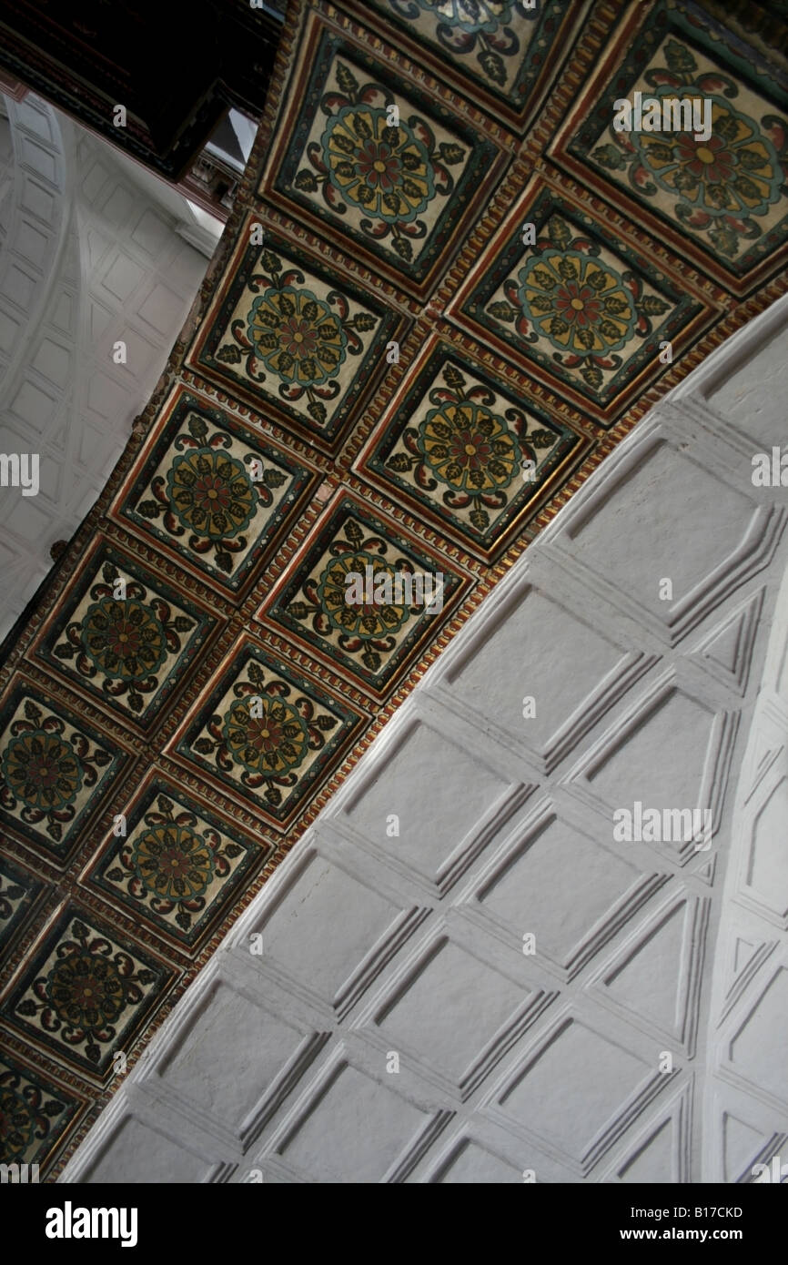 Floral fresco and ceiling detail of the church of St . Francis of ...