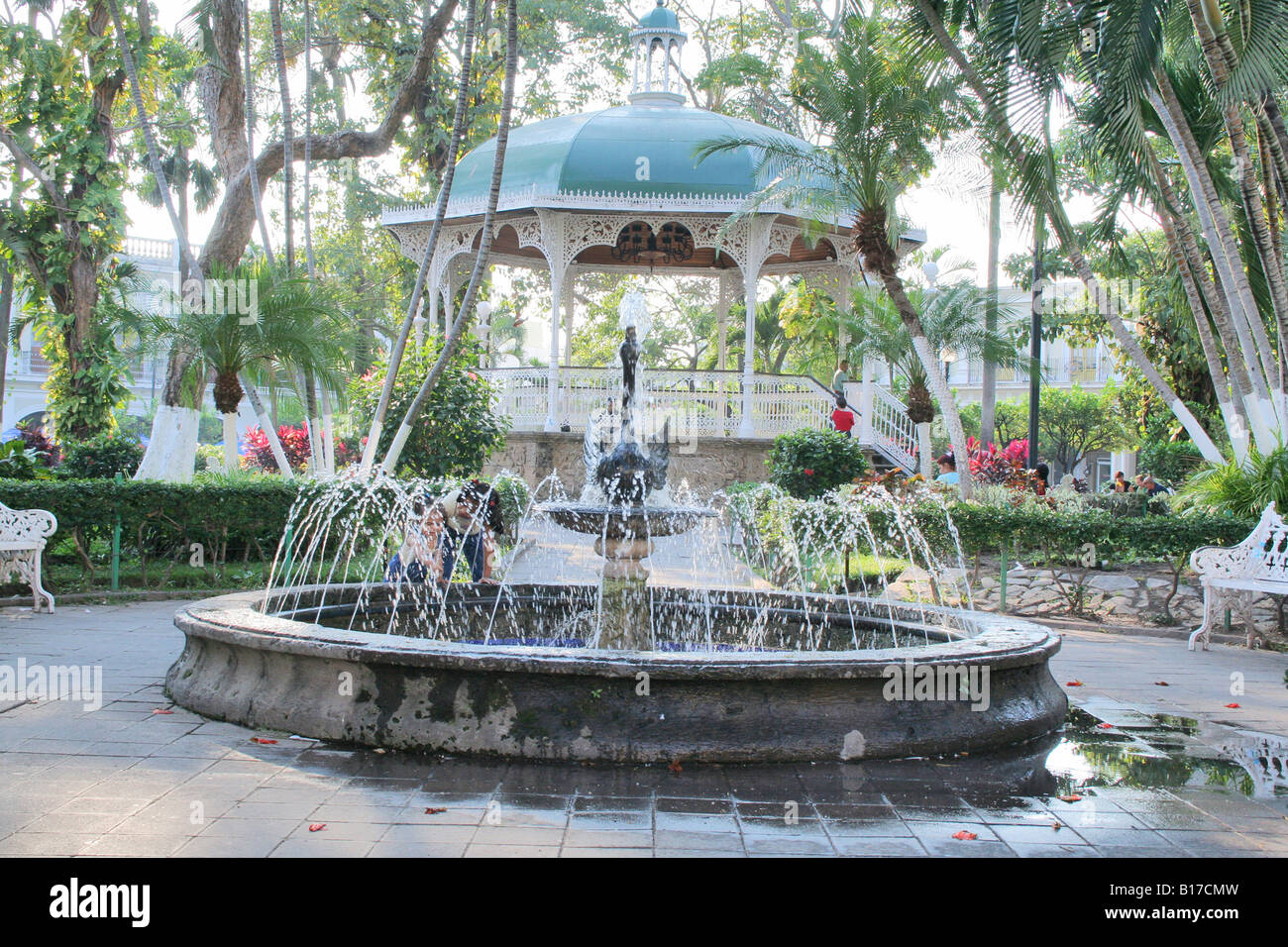 Park square in downtown Colima Mexico Stock Photo - Alamy