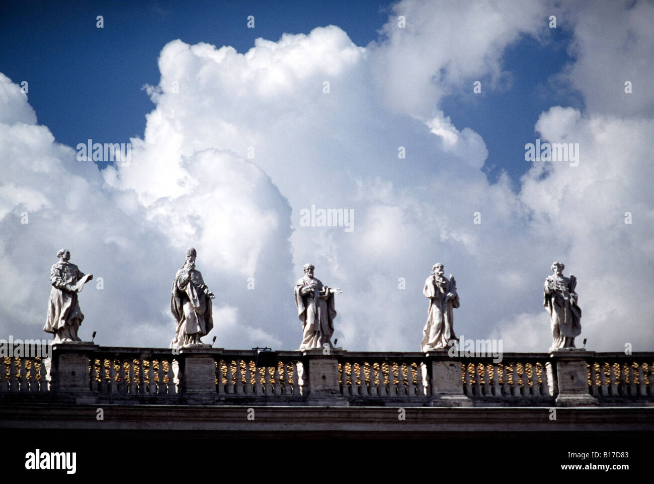 Balcony sculptures, Rome, Italy, Europe Stock Photo - Alamy