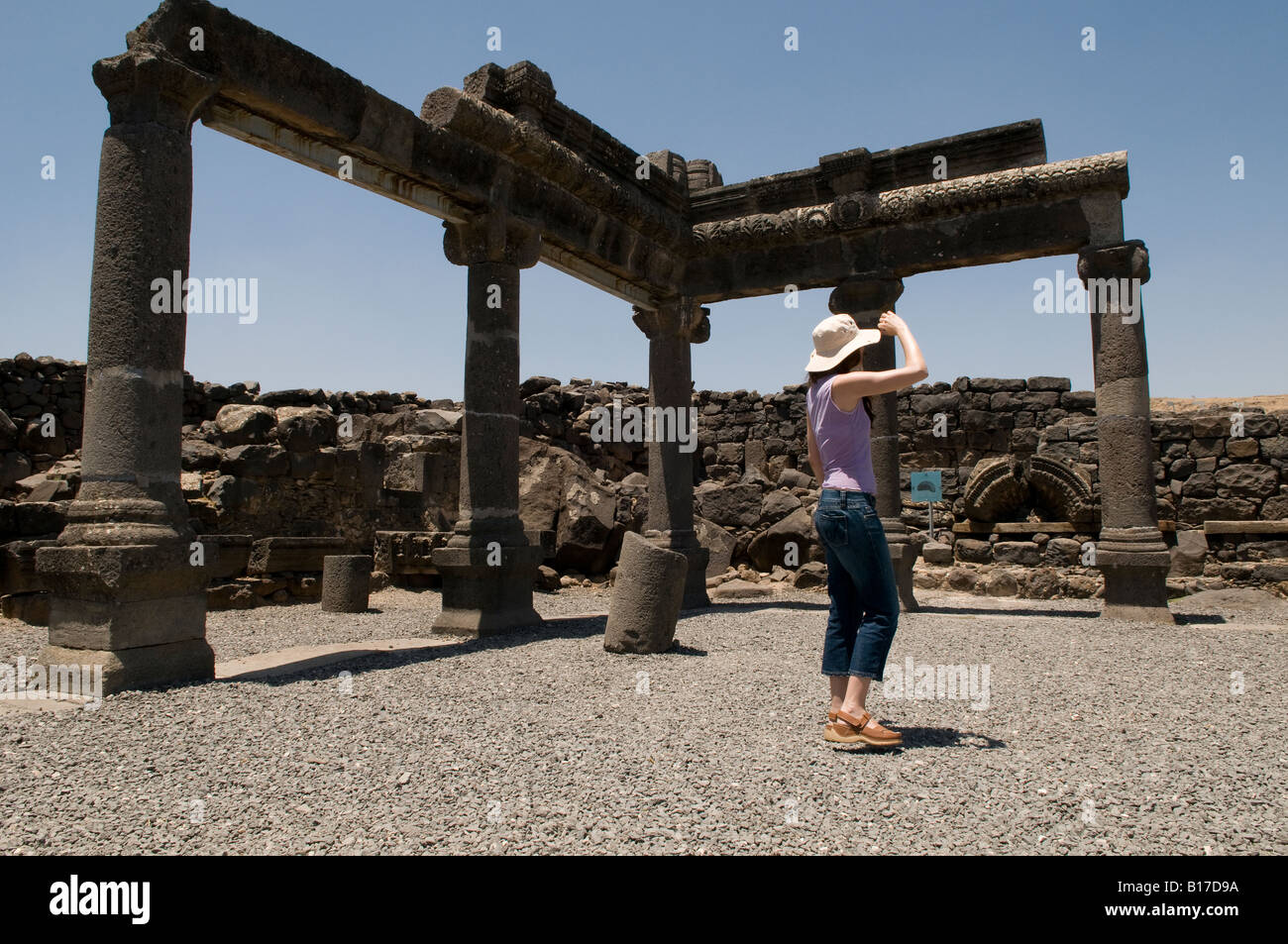 Ruins of the ancient synagogue built in the late 3rd century in the ...