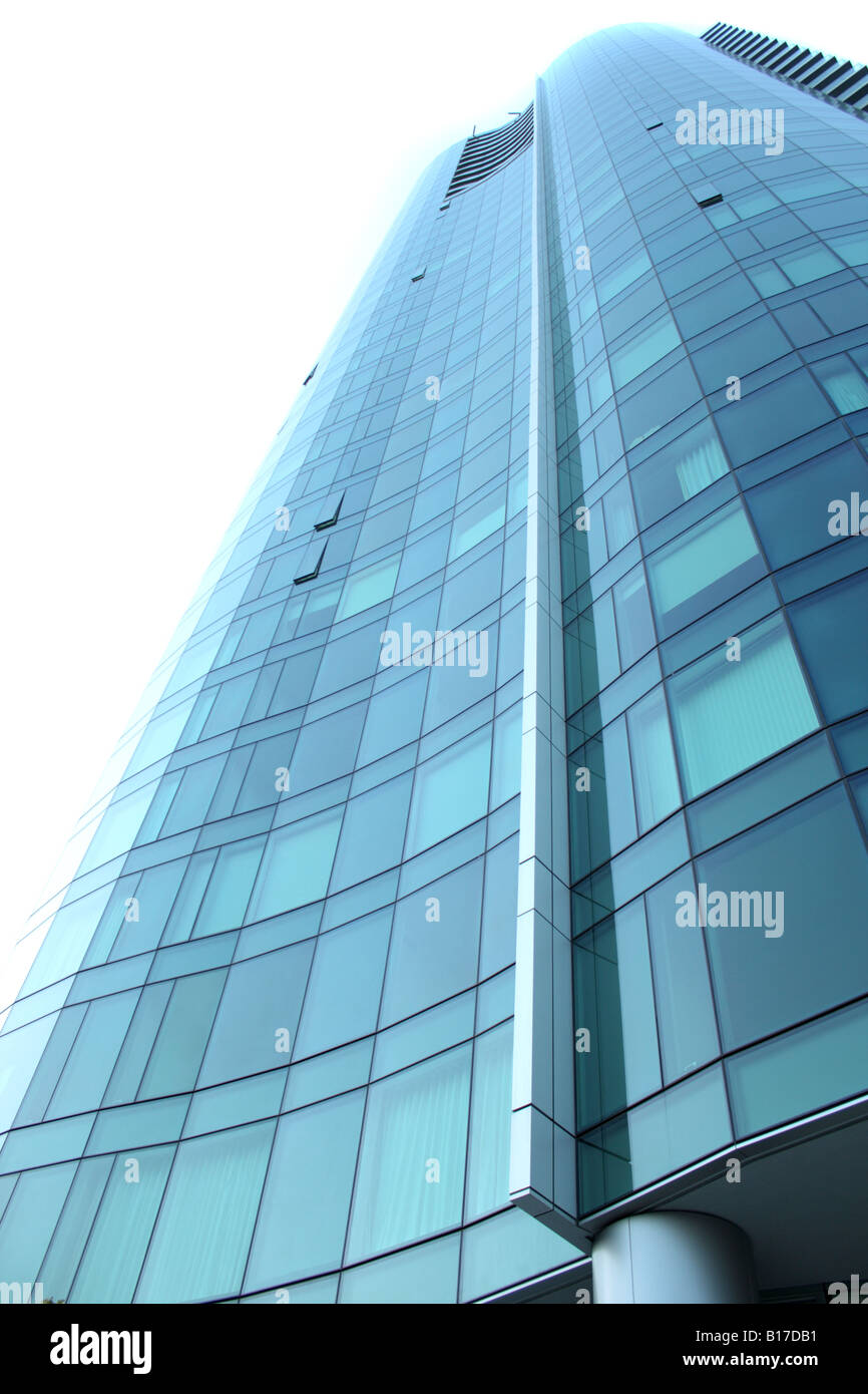 Tall office building with blue glass windows Stock Photo - Alamy