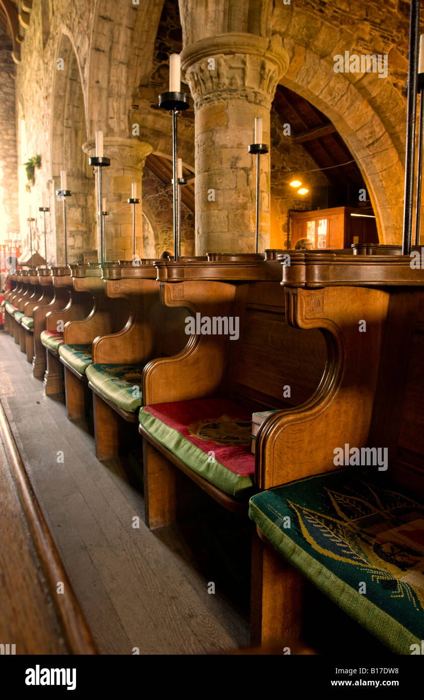 Pews in a church, Iona, Scotland Stock Photo - Alamy