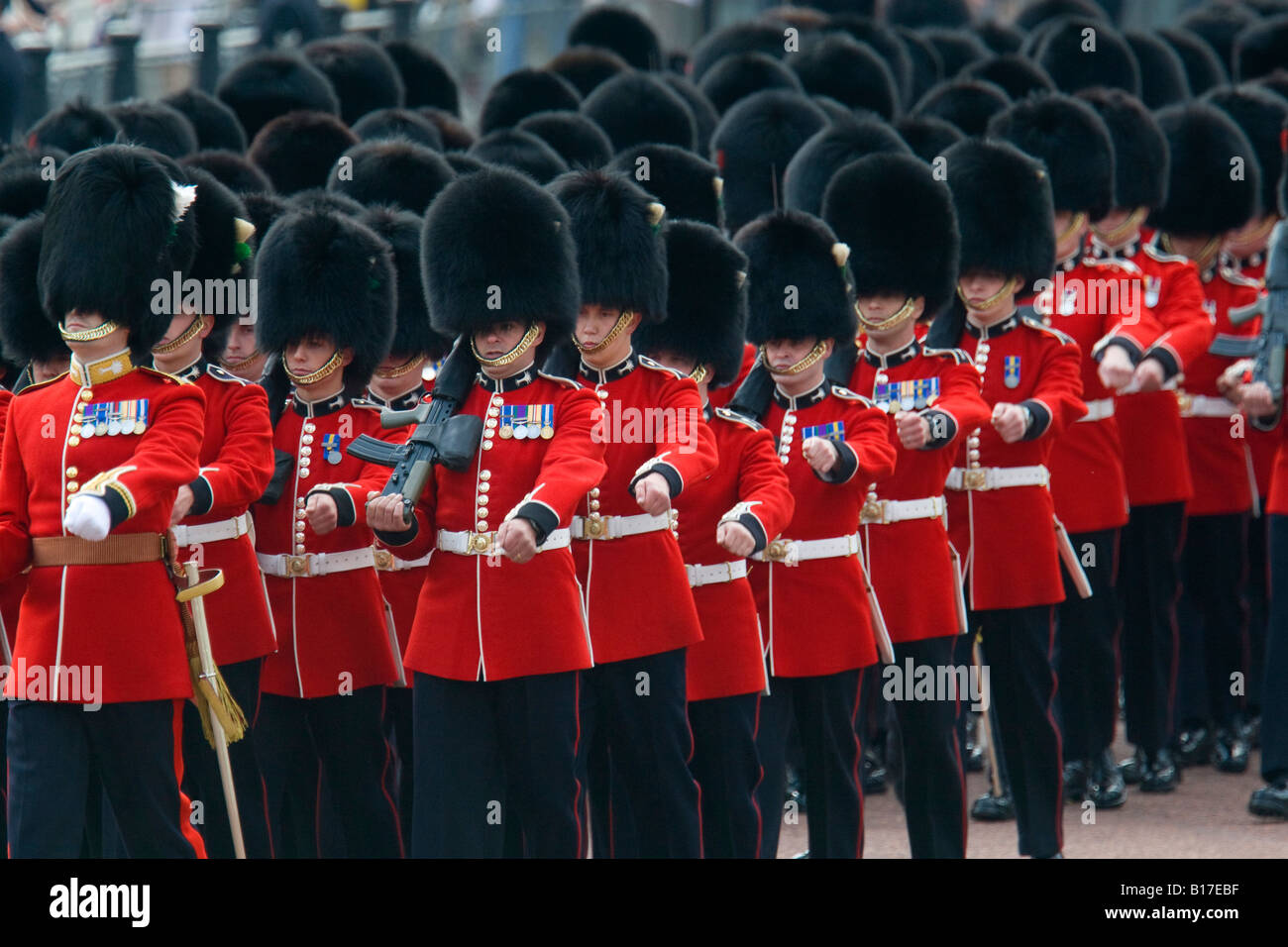 Soldiers from the Guards Regiments marching in London Stock Photo - Alamy