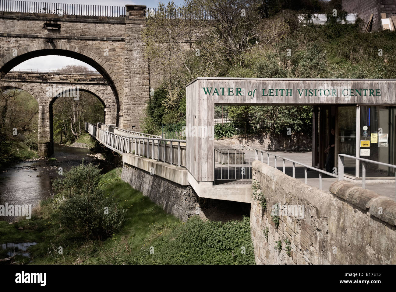 The Water of Leith Visitor Centre and walkway in Edinburgh Stock Photo ...