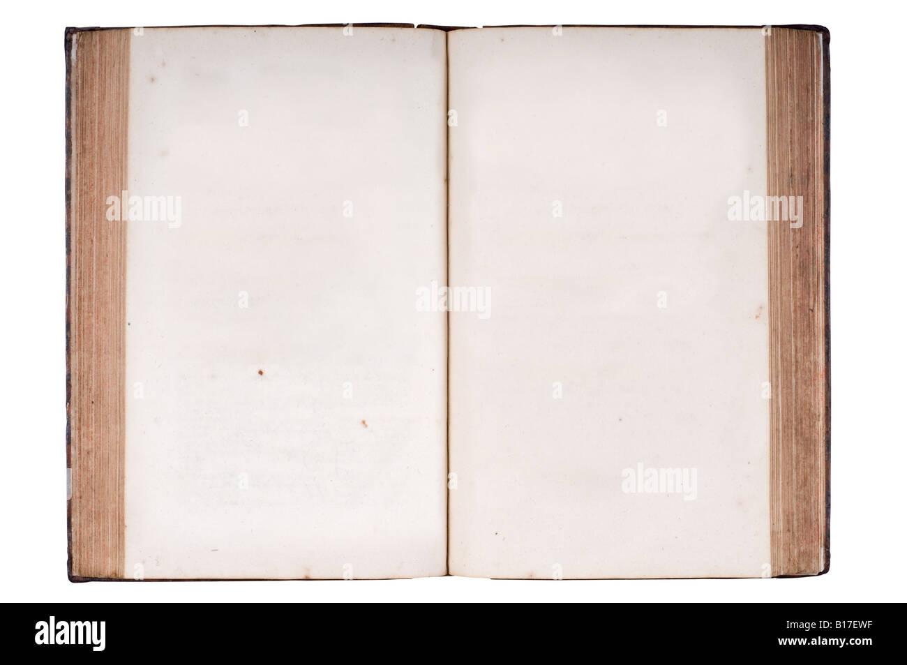 Open old 18th century book with blank yellowed pages Stock Photo - Alamy