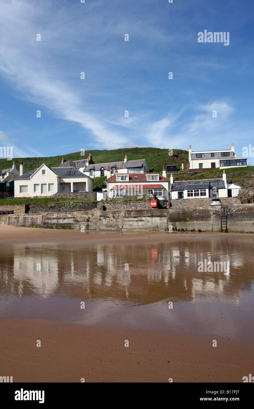 The small harbour of the former fishing village of Collieston ...