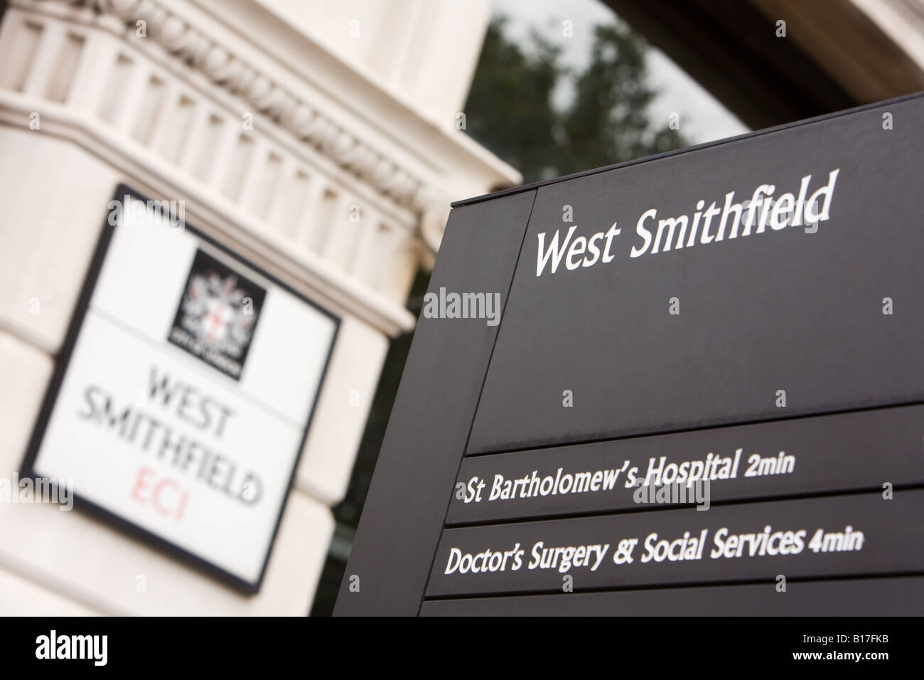 West Smithfield street signs City of London EC1 Stock Photo - Alamy