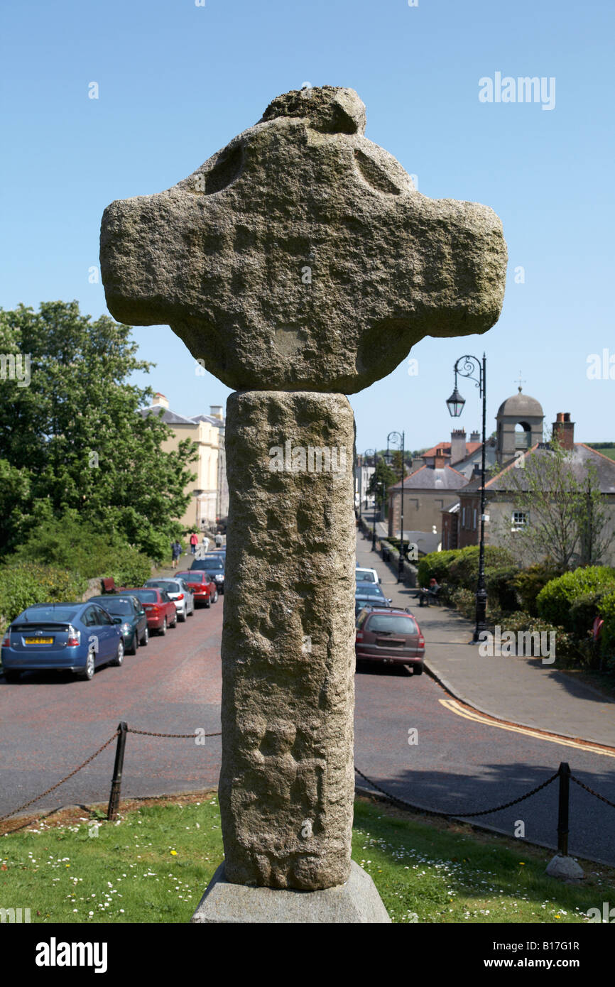 weathered granite celtic high cross at down cathedral downpatrick ...