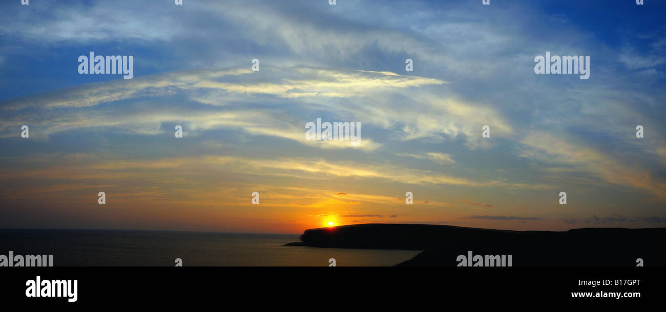 Sunset panorama at the Atlantic coast of Ireland Stock Photo - Alamy