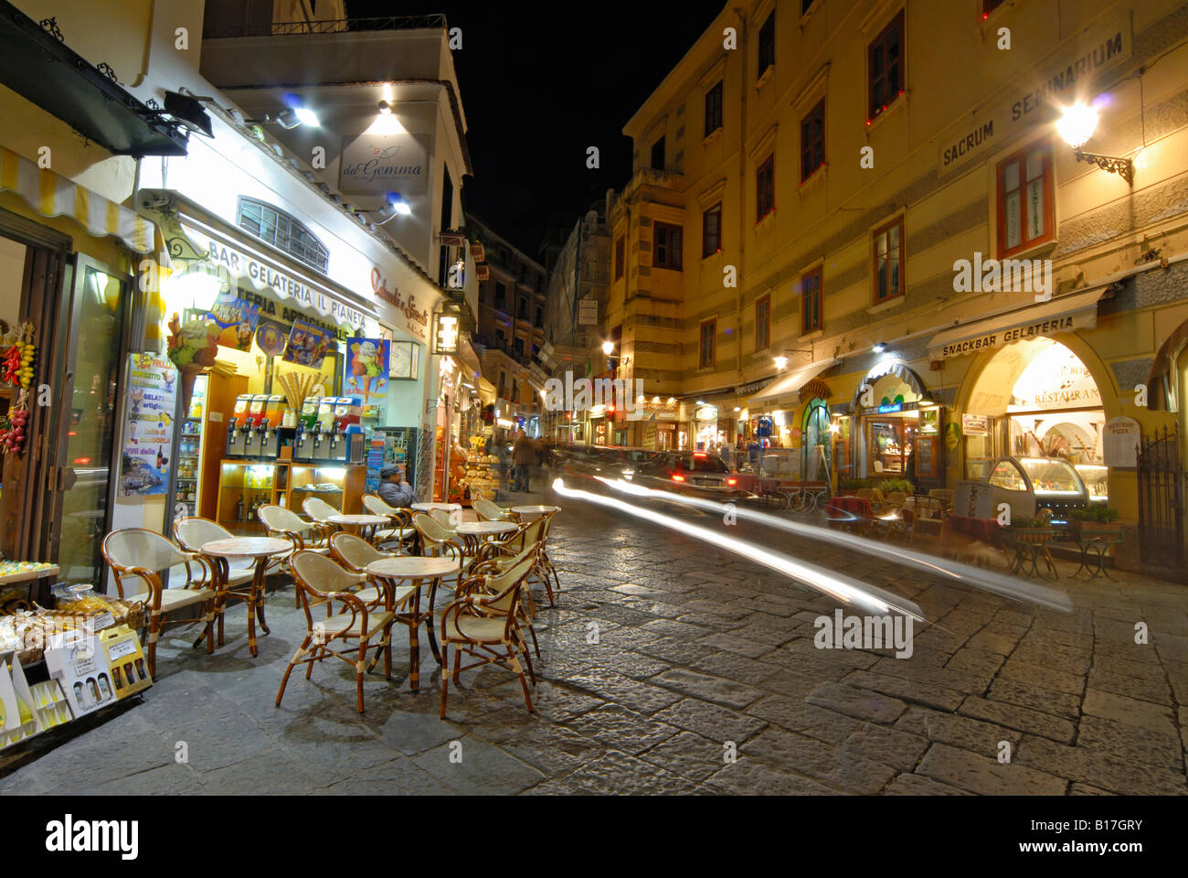 Night-time Street Scene from Amalfi, Campania (Italy Stock Photo - Alamy