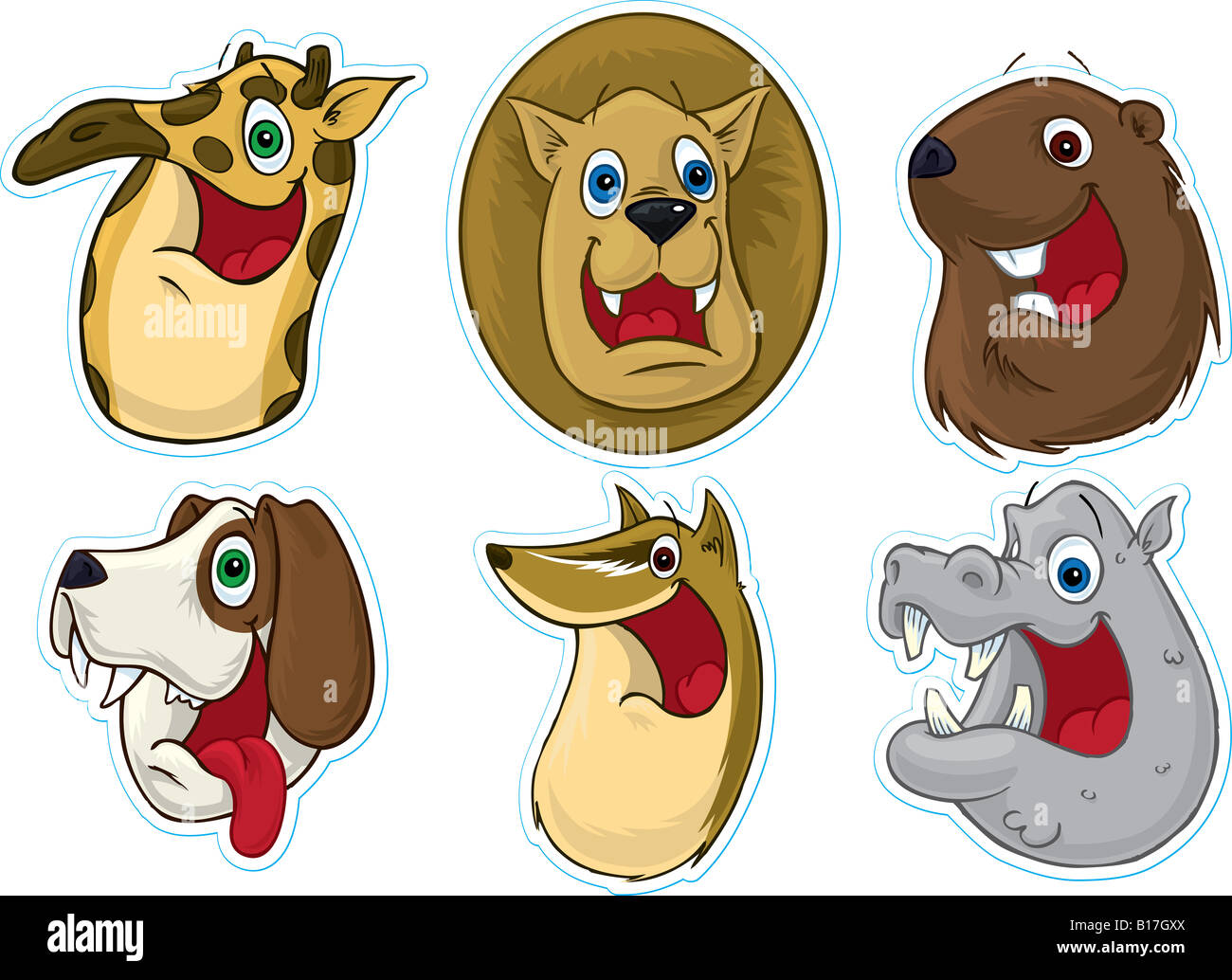 Smiling Face Fridge Magnet/Stickers (Animals) #3 Stock Photo - Alamy