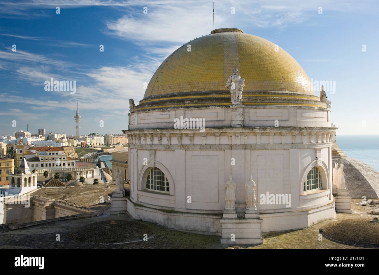 The Cathedral's Cupola from the Bell Tower. Cadiz Cathedral, Plaza de ...